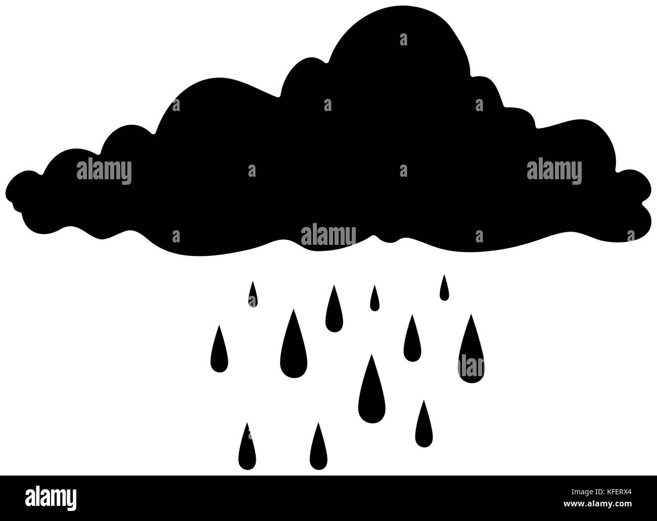 cloud sky silhouette with rain drops vector illustration design Stock ...