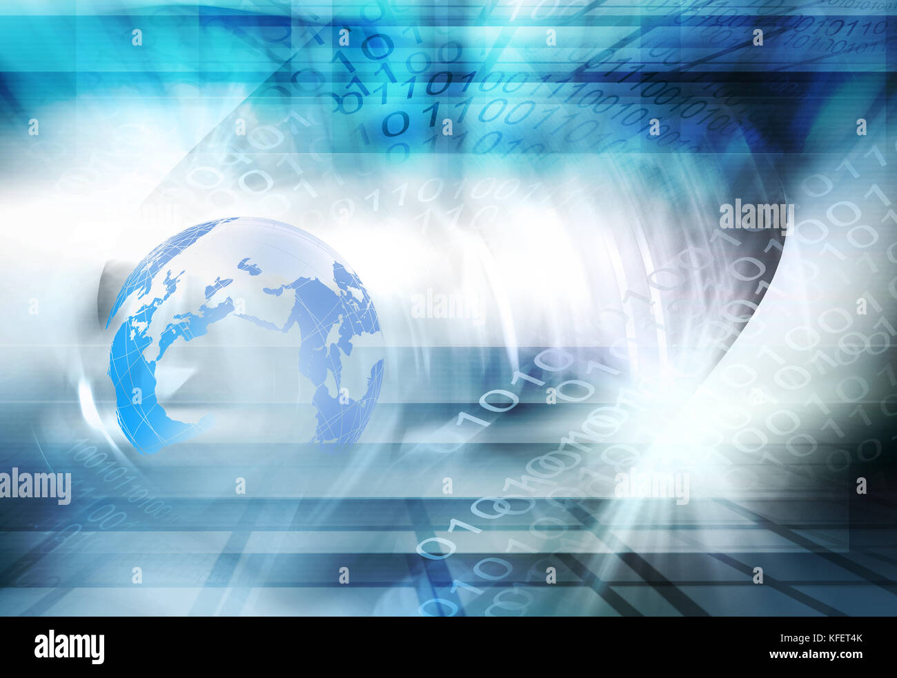 Futuristic Digital World Background, Digital Binary Code Numbers Stock ...