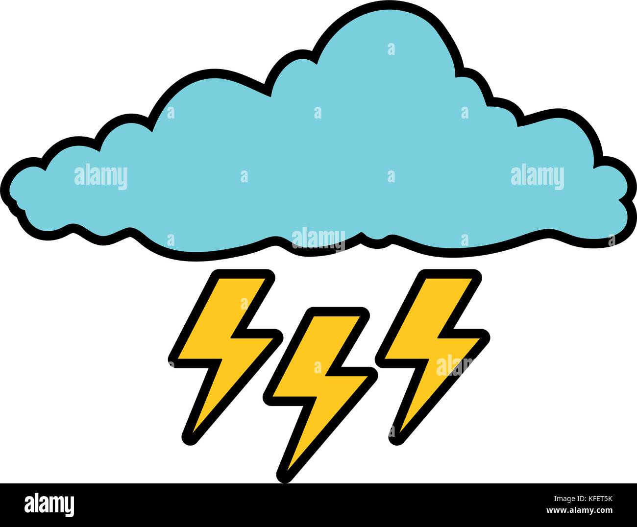 cloud with rays storm vector illustration design Stock Vector Image ...