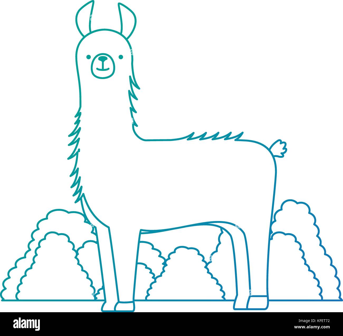 peruvian llama in jungle vector illustration design Stock Vector Image ...