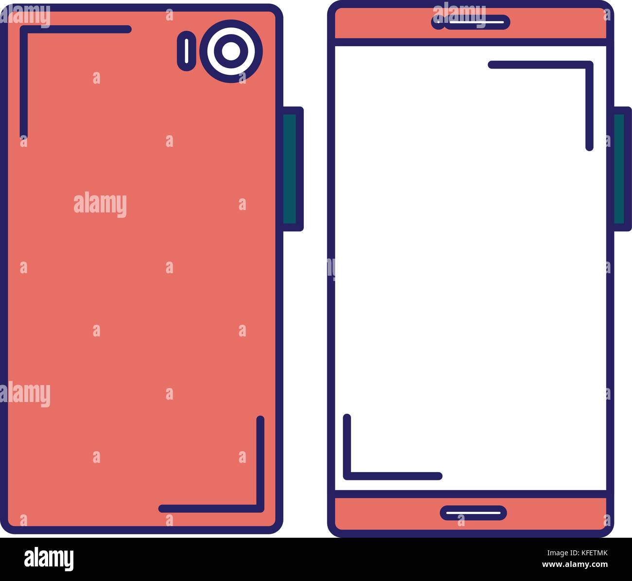 smartphone front and back vector illustration design Stock Vector Image ...