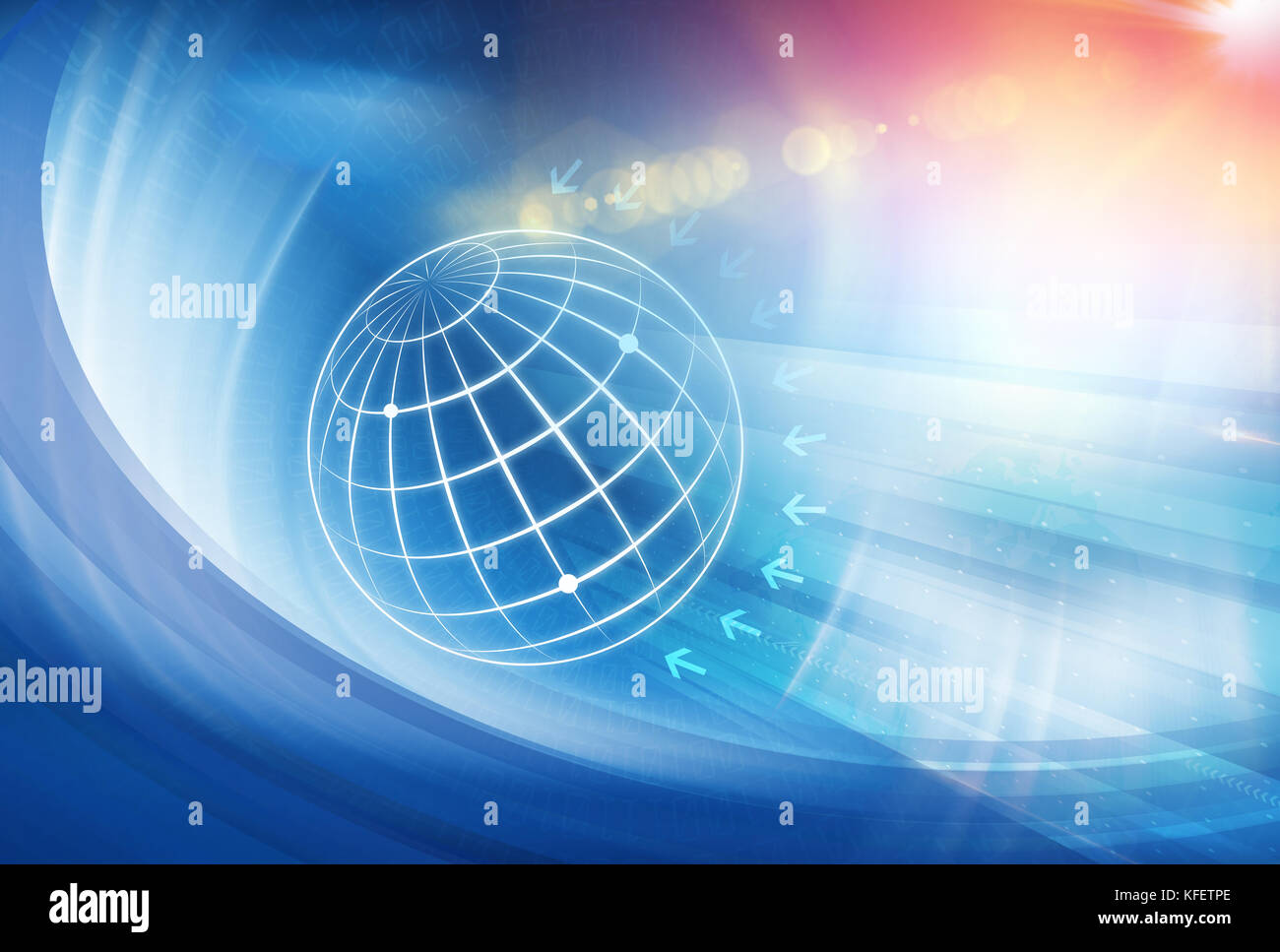 Global Business Background, Multiple Circles Connected by Curves and ...