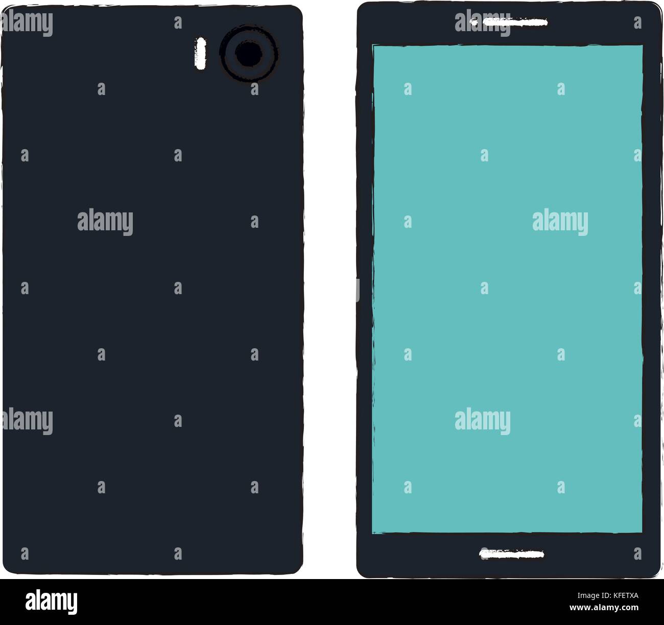 smartphone front and back vector illustration design Stock Vector Image ...