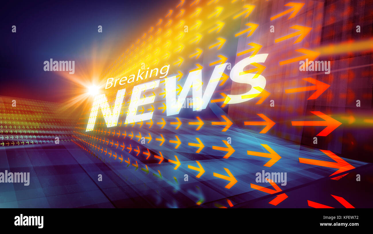 Graphical digital news background with arrows and news text Stock Photo ...