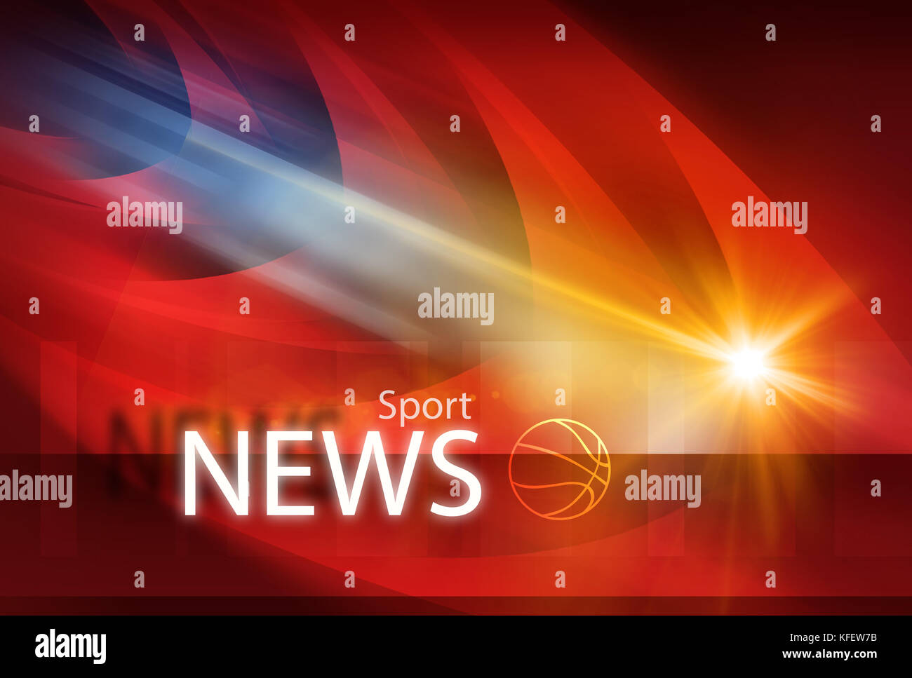 Graphical modern sport news background with news text and lens flare ...