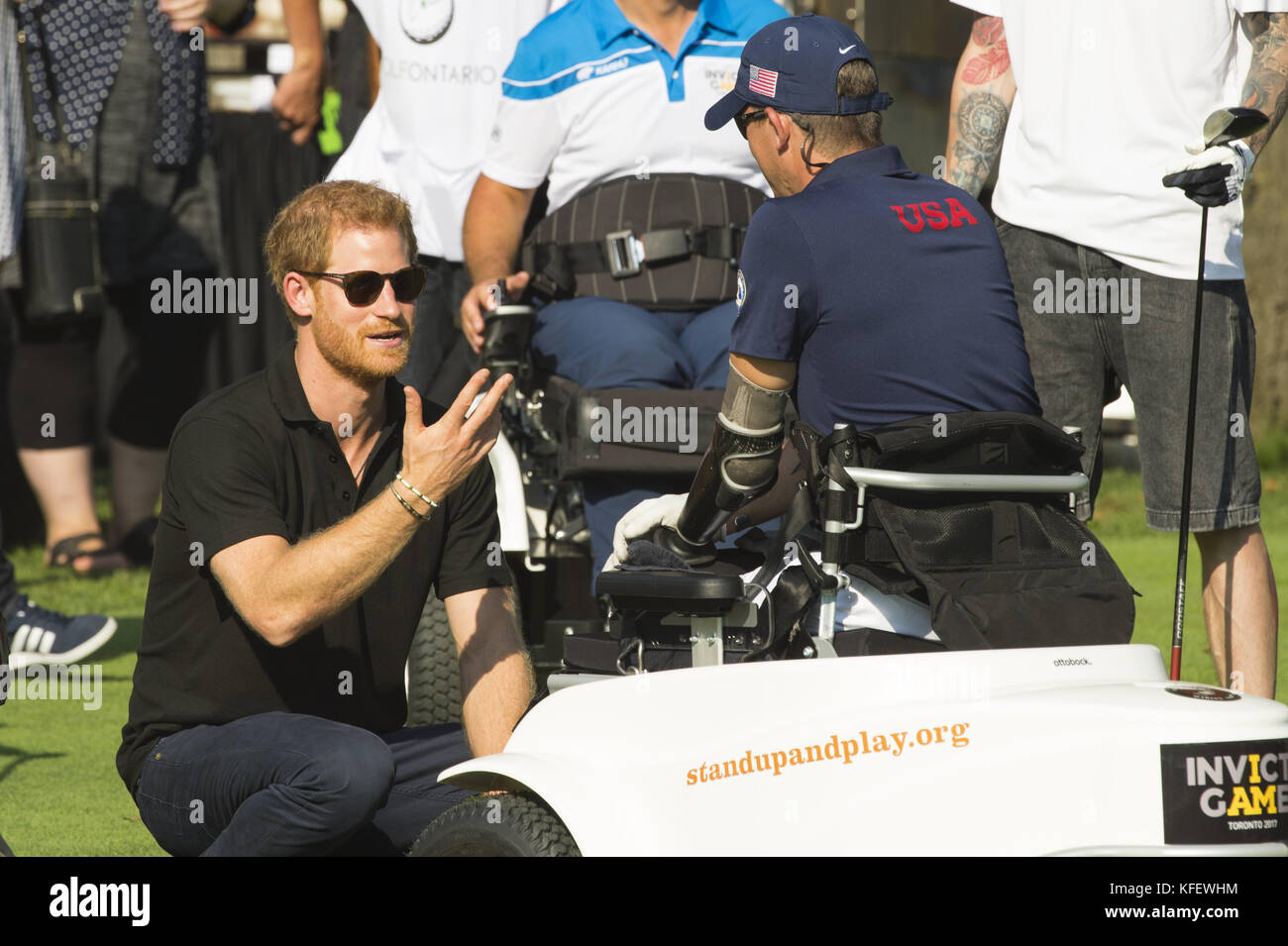 Prince Harry attends the Golf at St. George Golf Course as part of the ...