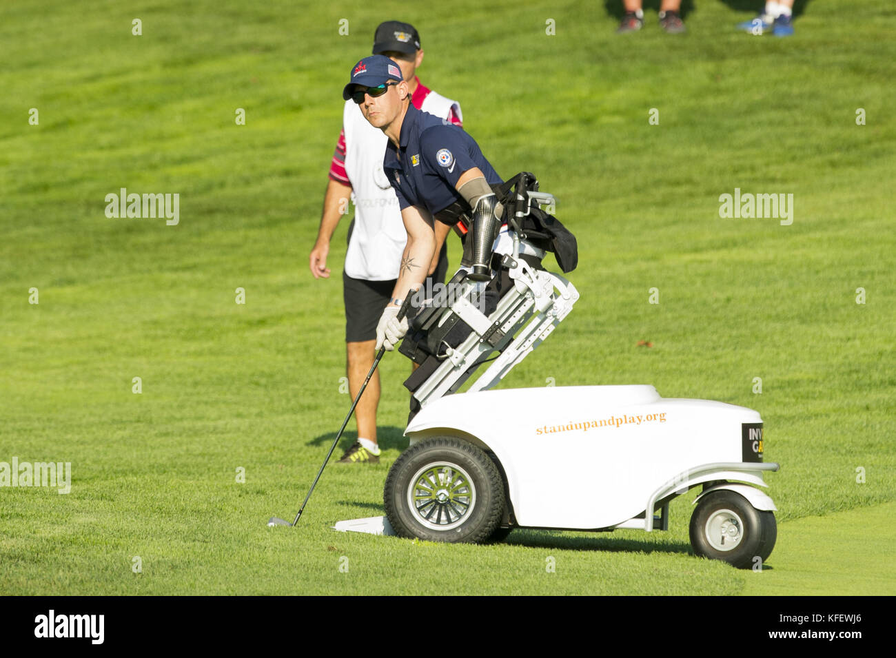 Prince Harry attends the Golf at St. George Golf Course as part of the ...