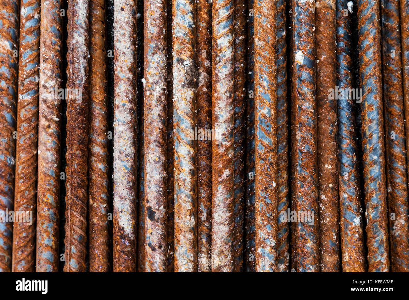 close up rustic steel bar or steel reinforcement bar in construction ...