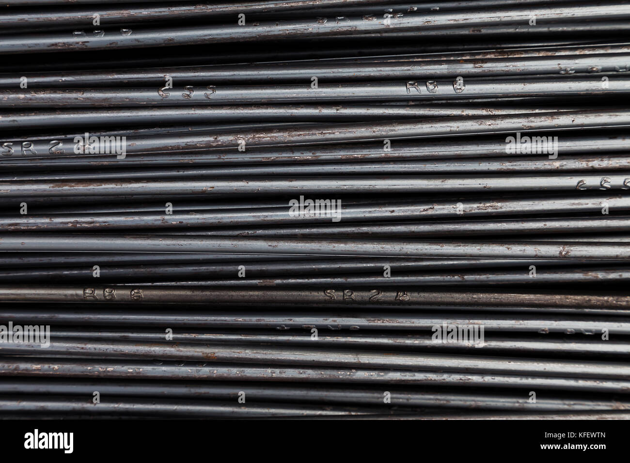 close up steel bar or steel reinforcement bar in the construction site ...