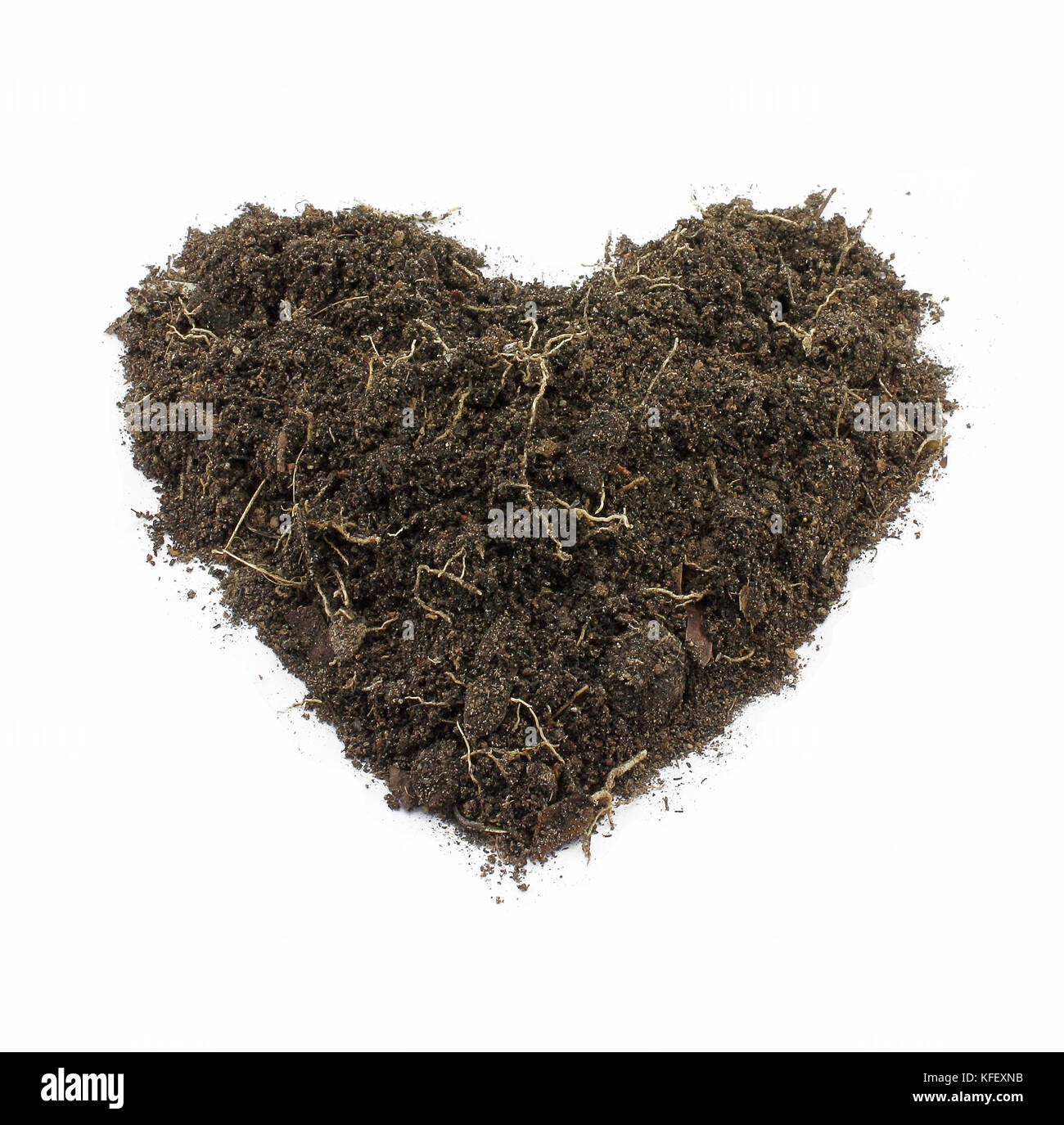 Heart-Shape Soil Isolated on white background Stock Photo - Alamy