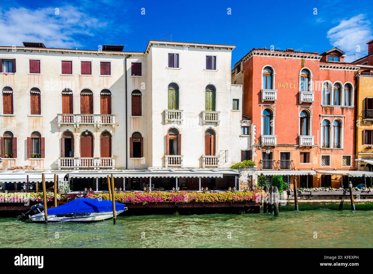 Colourful buildings along the Grand Canal in Venice, Italy Stock Photo ...
