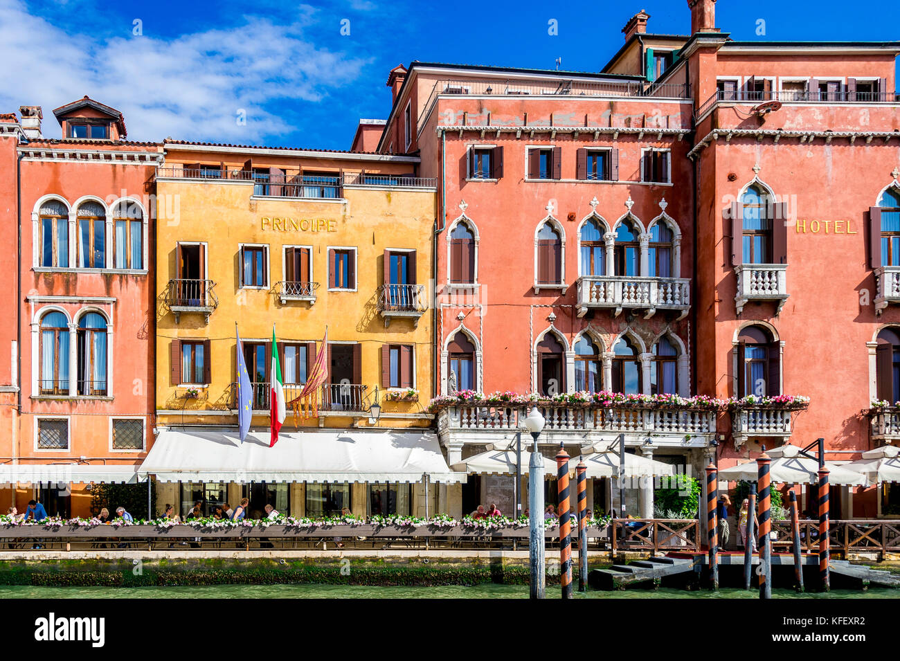 Colourful buildings along the Grand Canal in Venice, Italy Stock Photo ...
