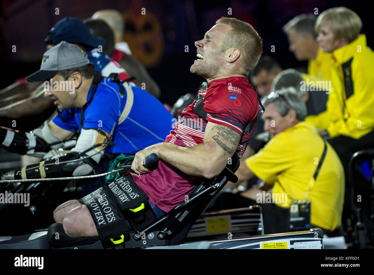 Prince Harry attends Invictus Games Indoor Rowing. Featuring: athletes ...