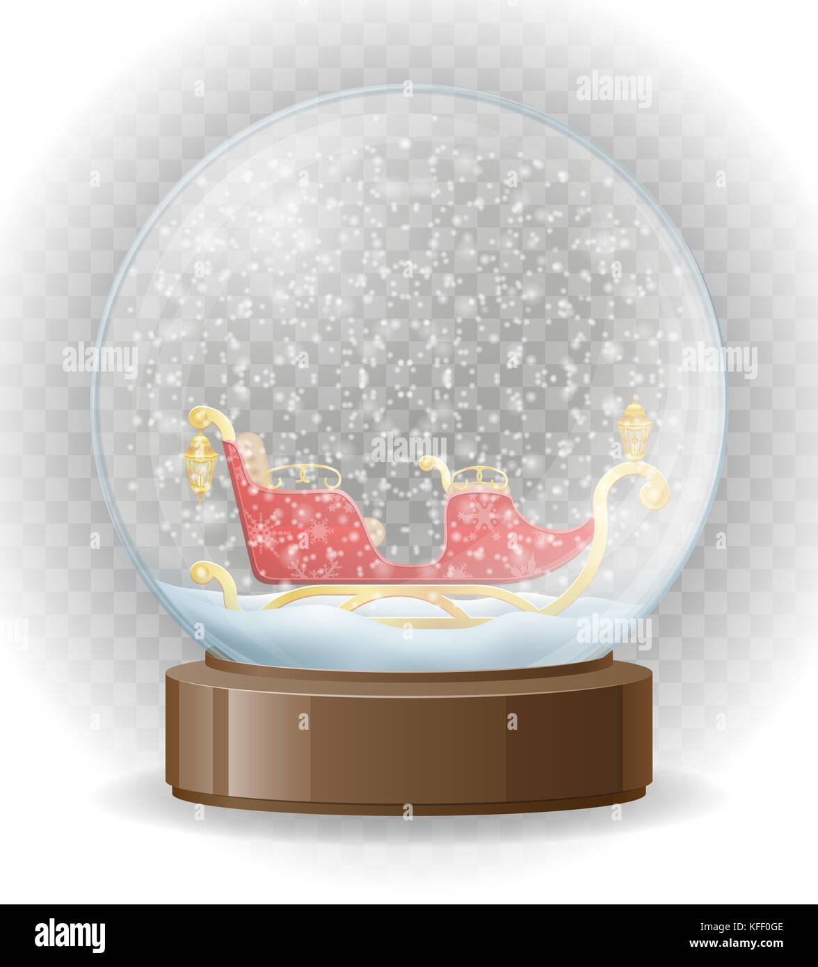 snow globe transparent vector illustration isolated on white background ...