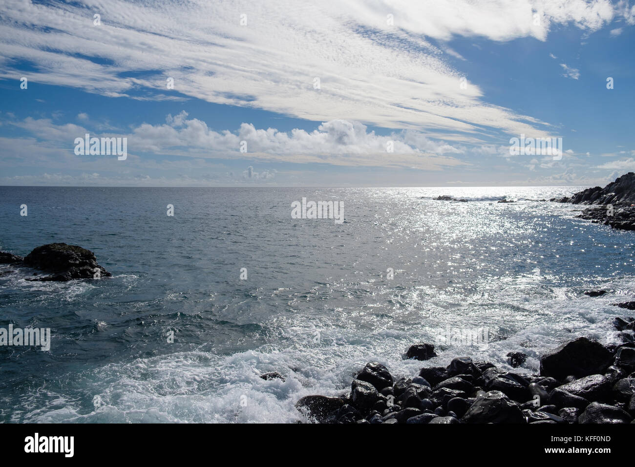 beautiful wild beach with black sand Stock Photo - Alamy