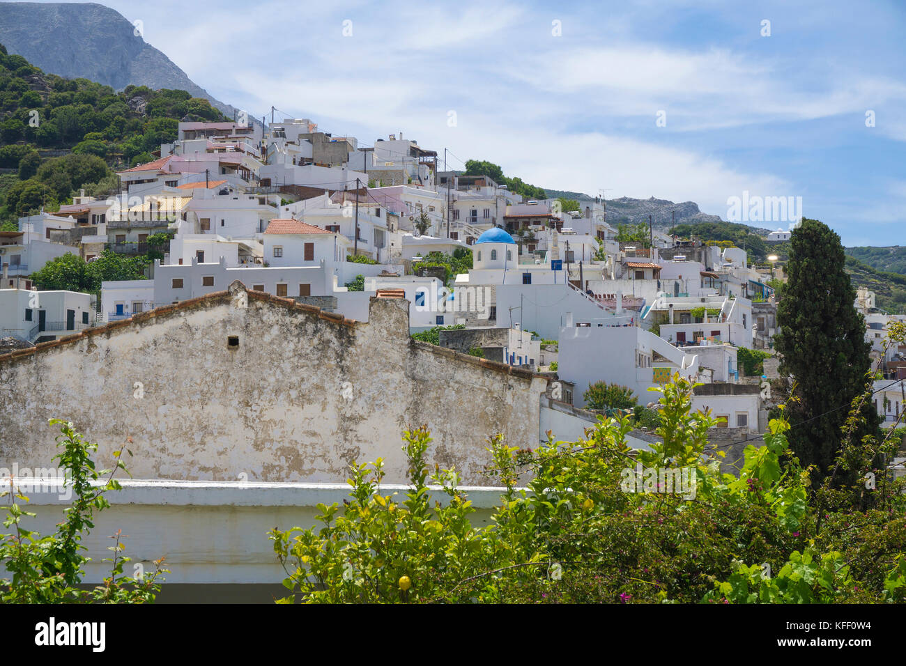 The village Filoti, Naxos island, Cyclades, Aegean, Greece Stock Photo ...