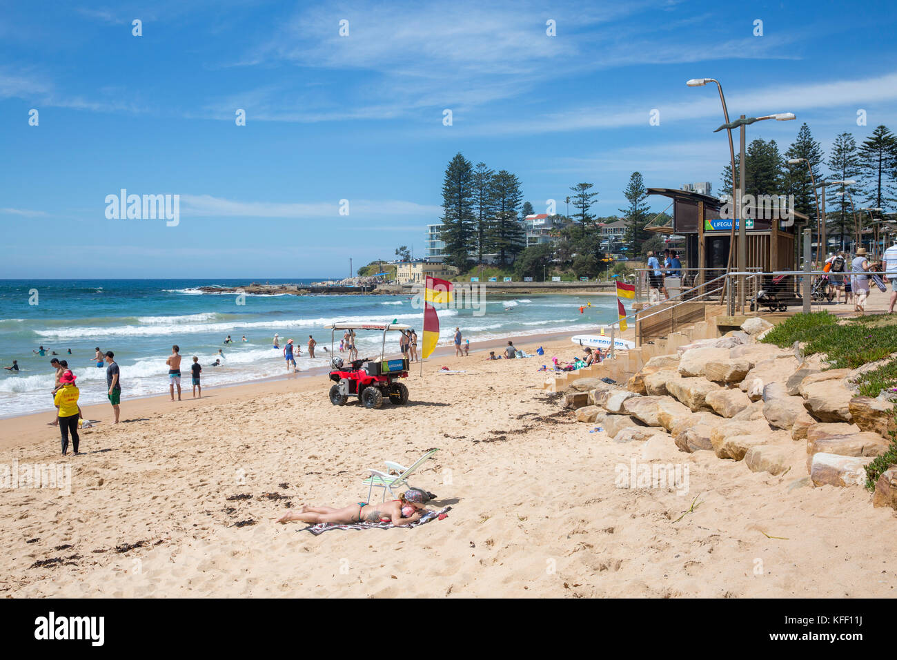Dee Why beach on Sydney northern beaches and lifeguards surf rescue ...