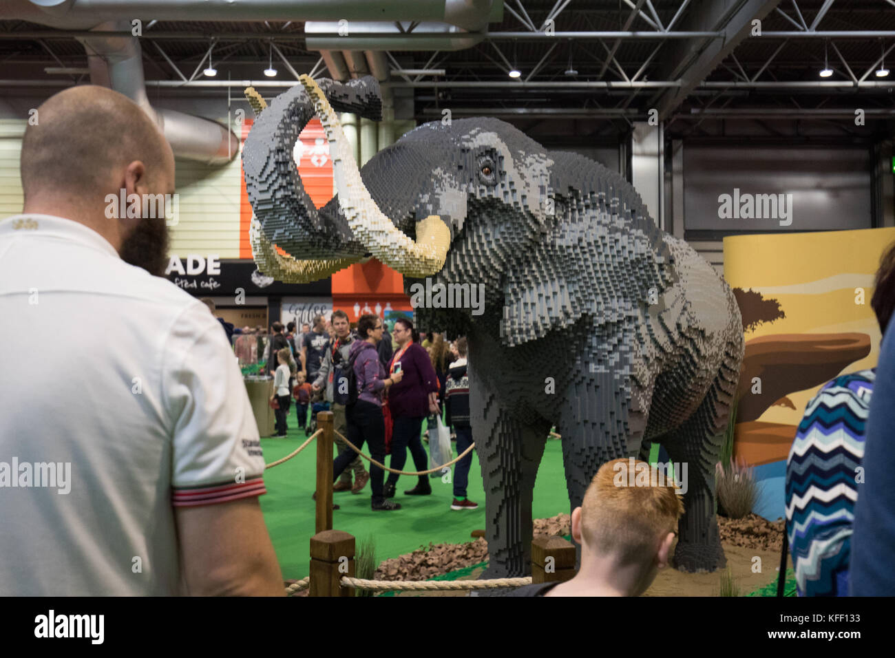 An elephant made out of Lego at the BRICKLIVE convention at the NEC in ...