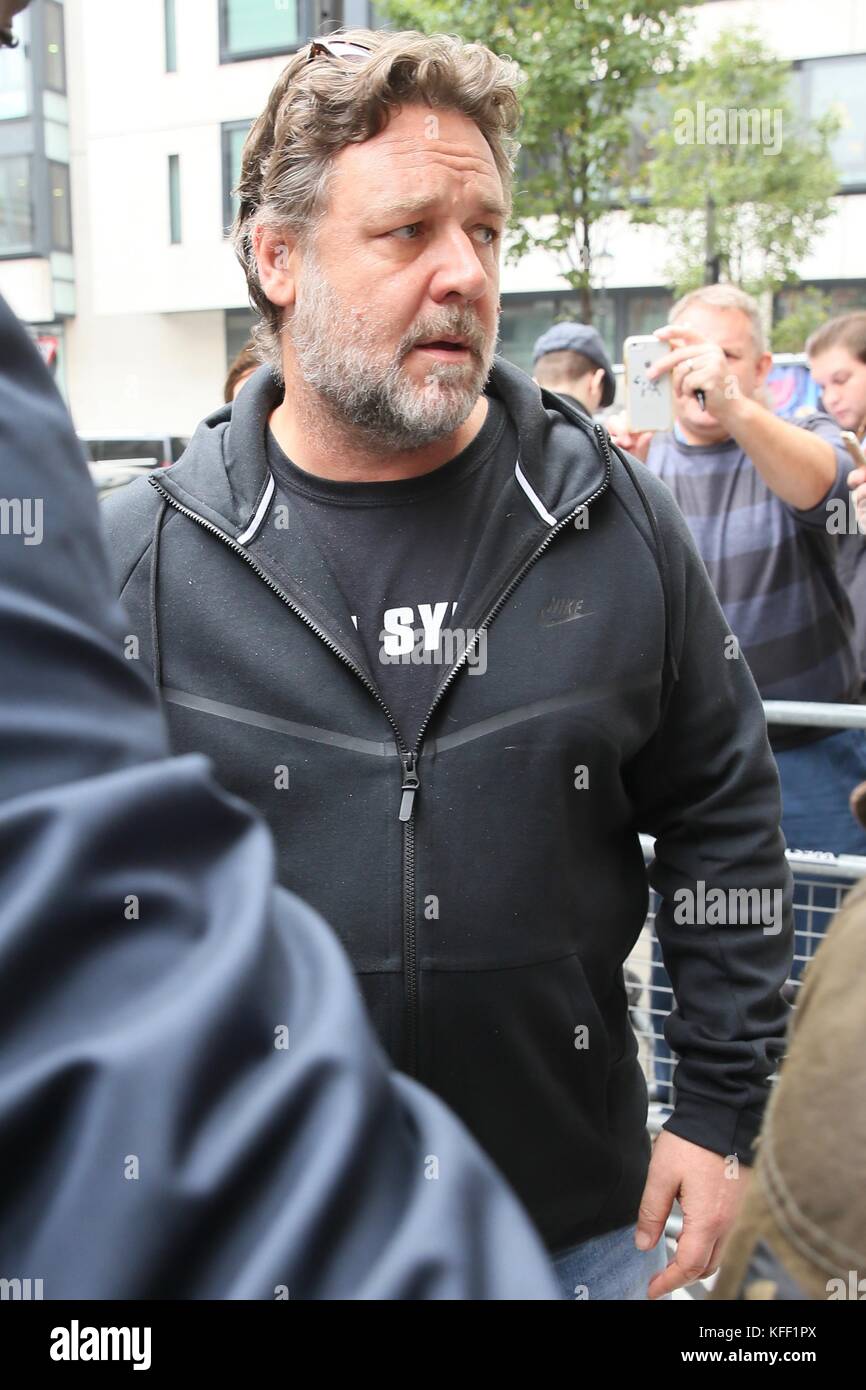 Russell Crowe seen arriving at BBC Radio 2 Featuring: Russell Crowe ...