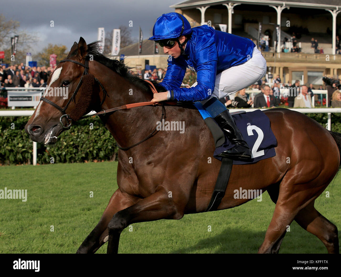 Al Hajar ridden by William Buick wins the Scott Dobson Memorial Nursery ...