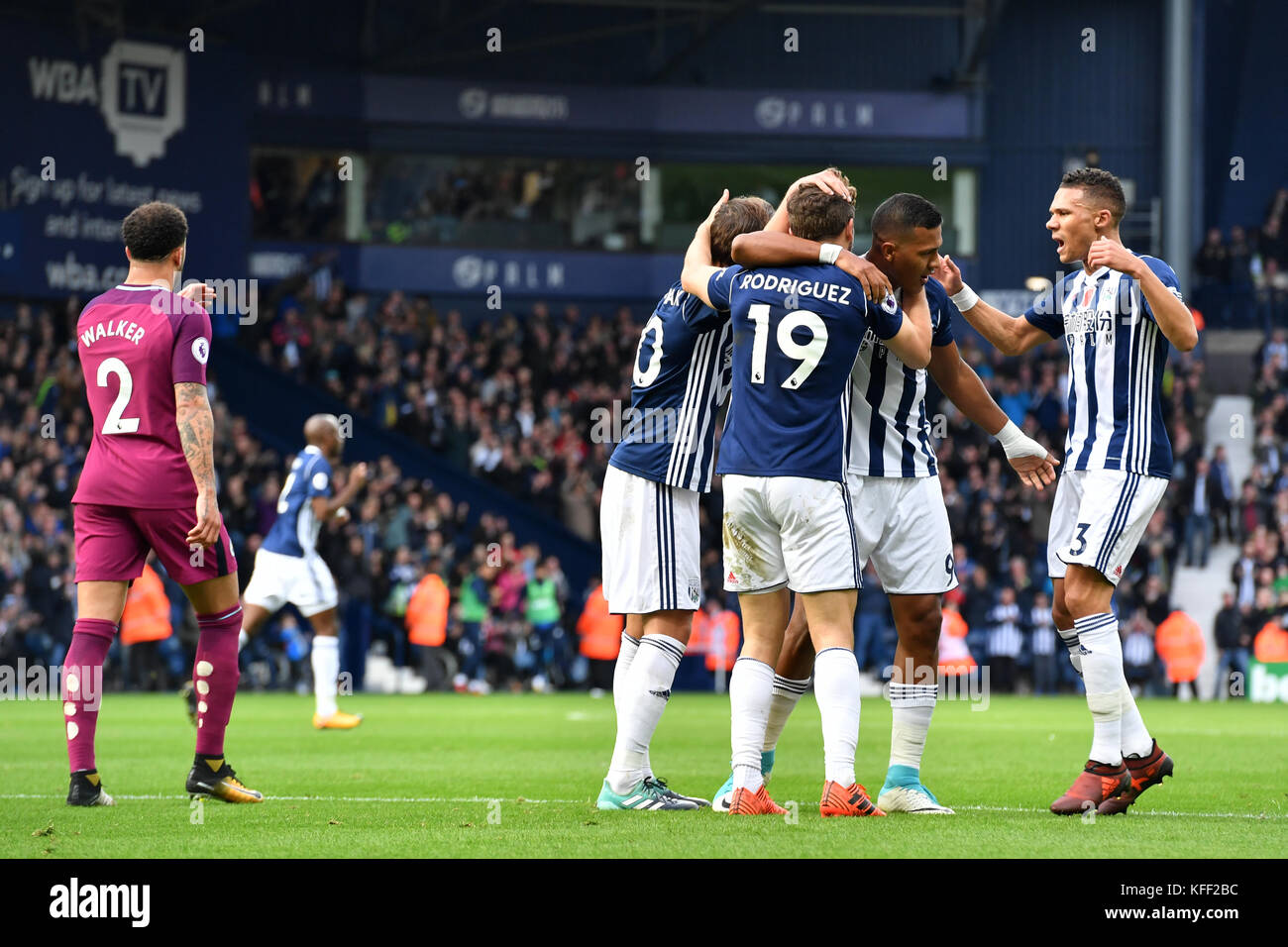 West Bromwich Albion's Jay Rodriguez celebrates scoring his side's ...