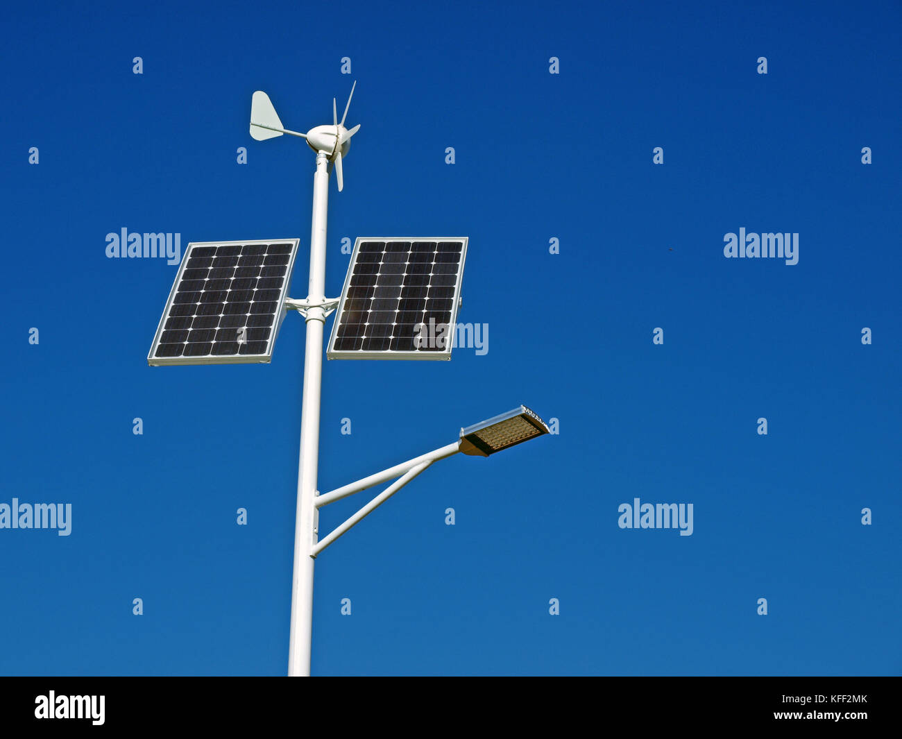 Street lamp powered by solar panels and wind turbine Stock Photo - Alamy