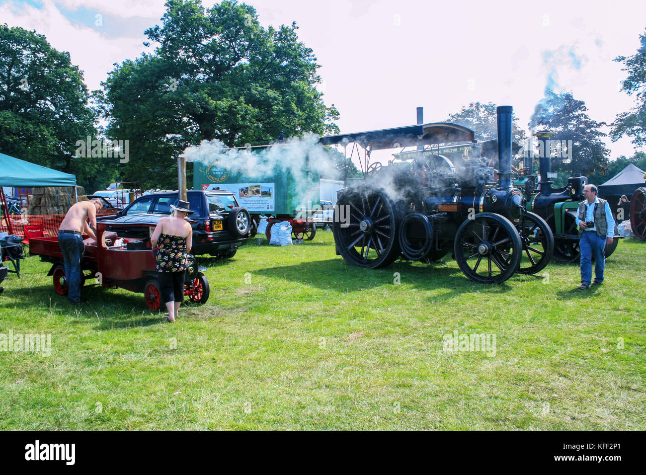 Traction engines at Astle Park Chelford Cheshire UK at steam rally held ...