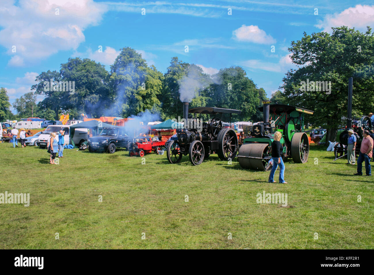 Traction engines at Astle Park Chelford Cheshire UK at steam rally held ...