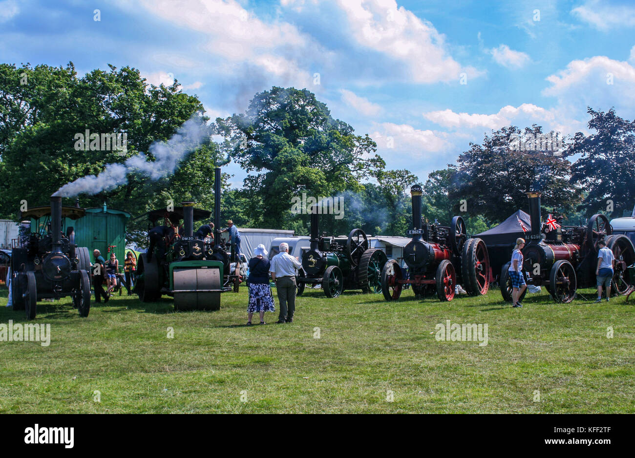 Traction engines at Astle Park Chelford Cheshire UK at steam rally held ...