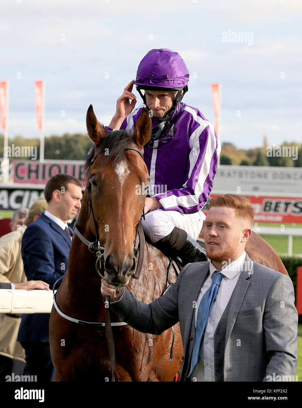 Saxon Warrior ridden by Ryan Moore enters the winners enclosure after ...