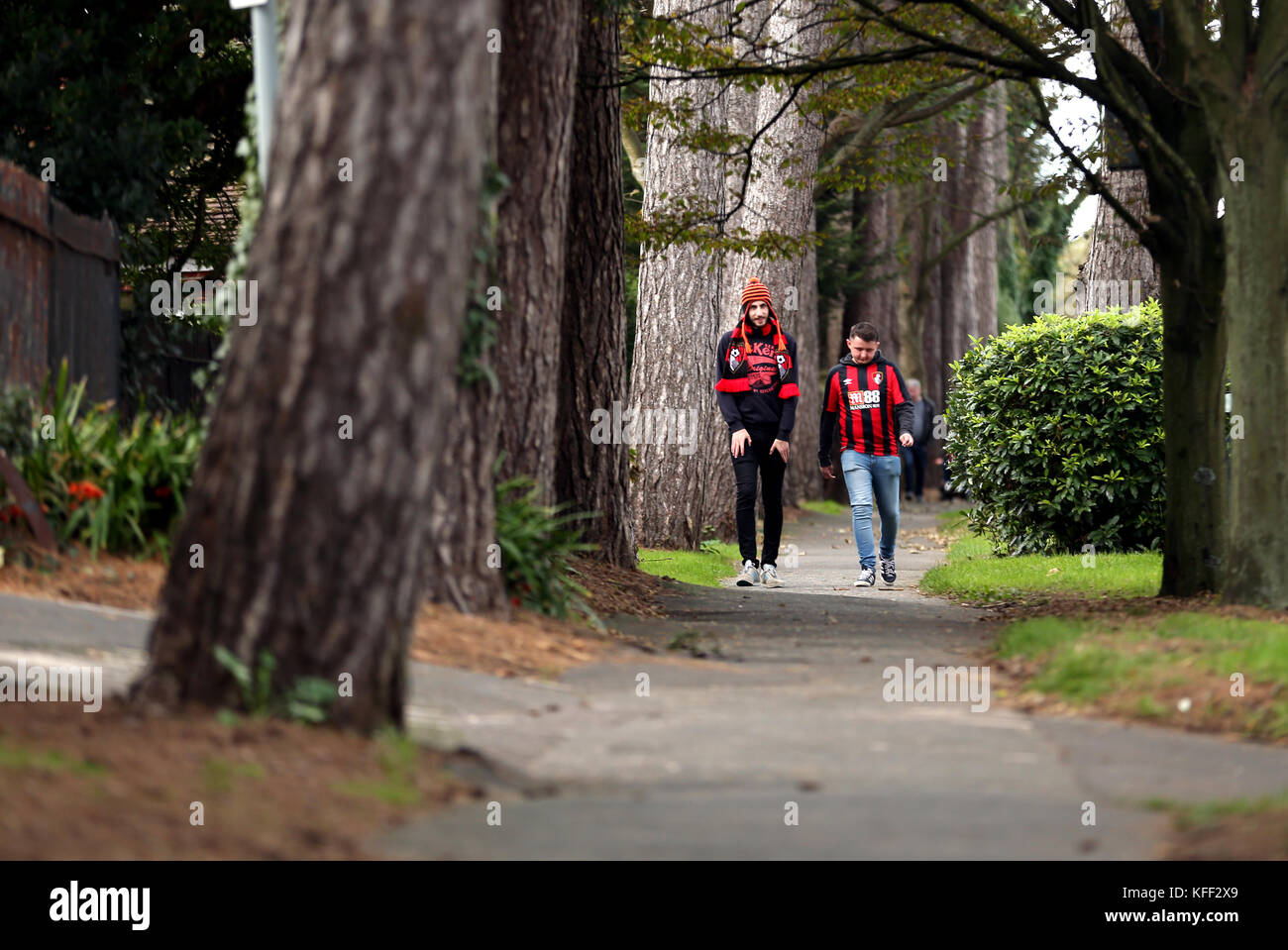 Bournemouth fans make their way to the ground ahead of the Premier ...