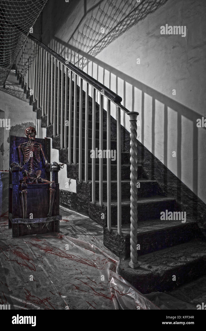 STaircase leading to a psycho's torture chamber Stock Photo - Alamy