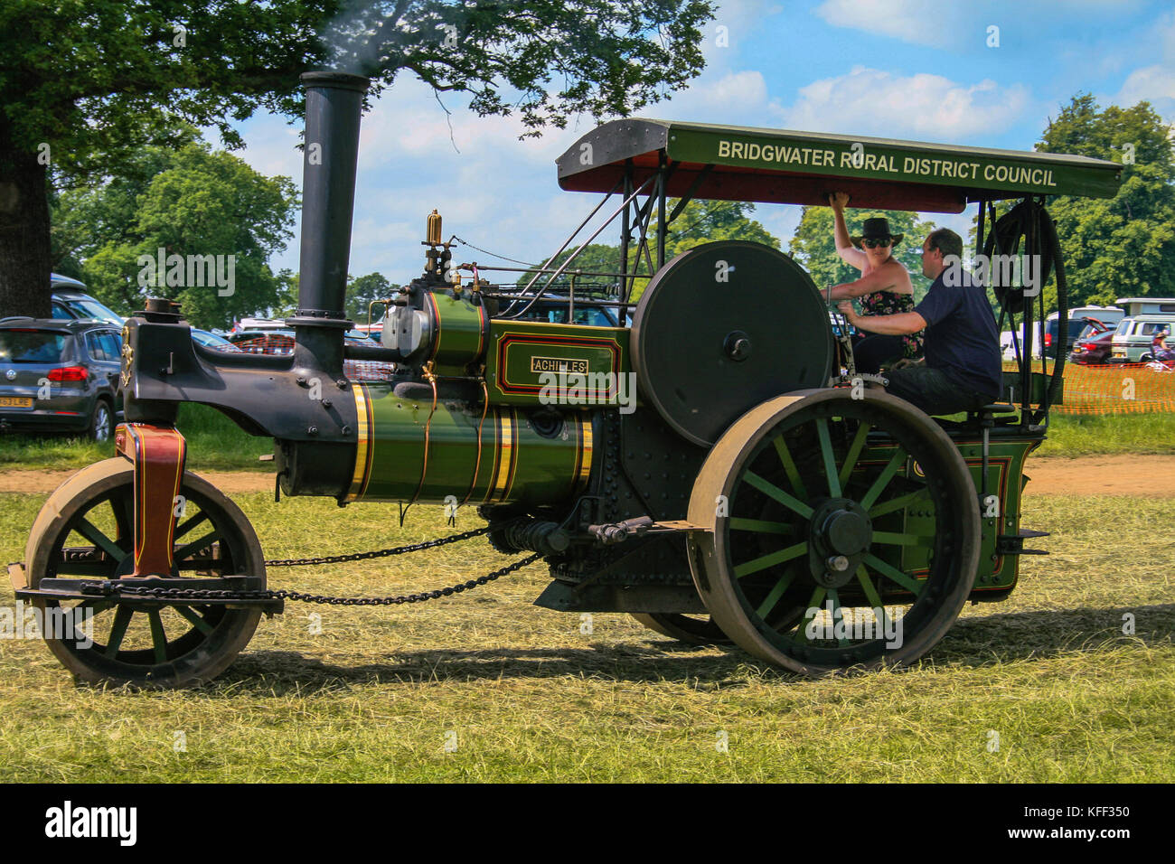Traction engines at Astle Park Chelford Cheshire UK at steam rally held ...
