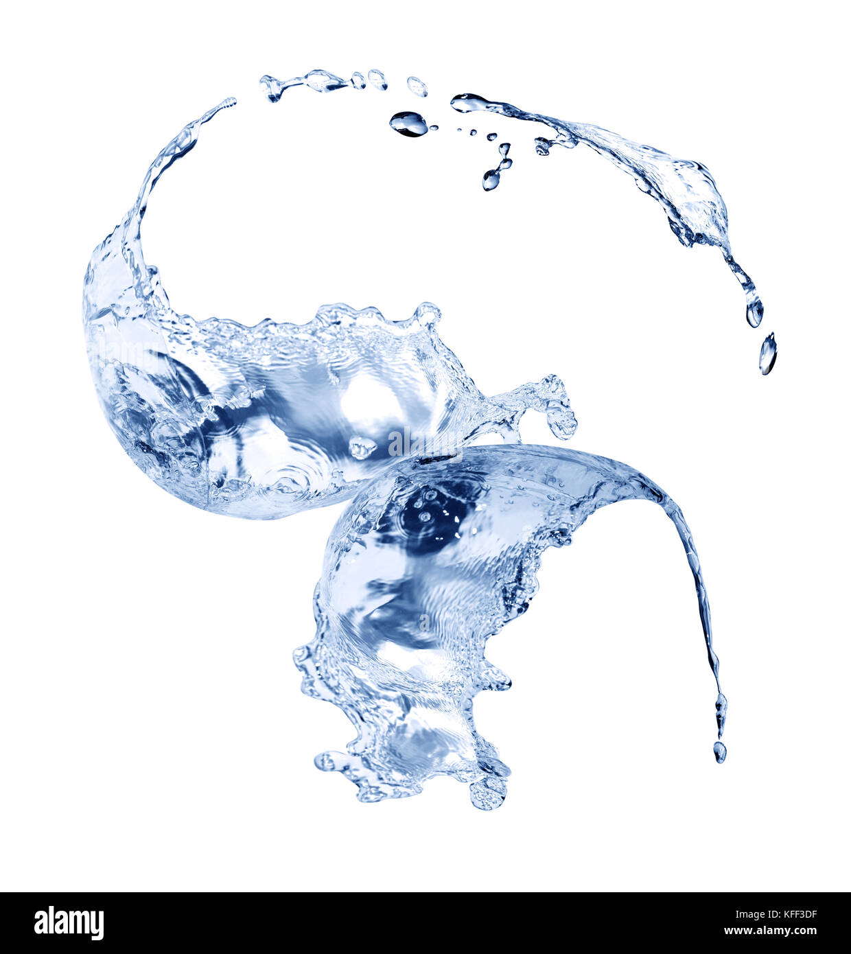 Nice abstract blue water splash on white background Stock Photo - Alamy