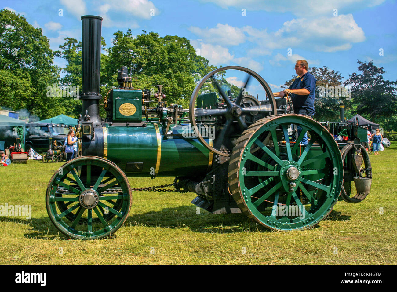 Traction engines at Astle Park Chelford Cheshire UK at steam rally held ...