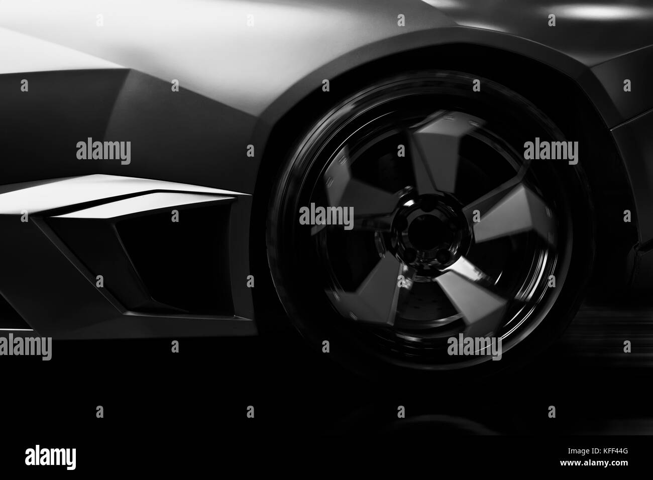 Abstract image showing rear wheel of an Italian supercar Stock Photo ...