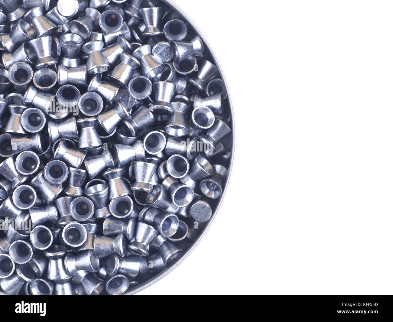 airgun bullets on a white background Stock Photo - Alamy