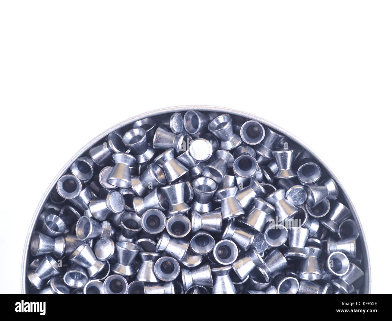 airgun bullets on a white background Stock Photo - Alamy