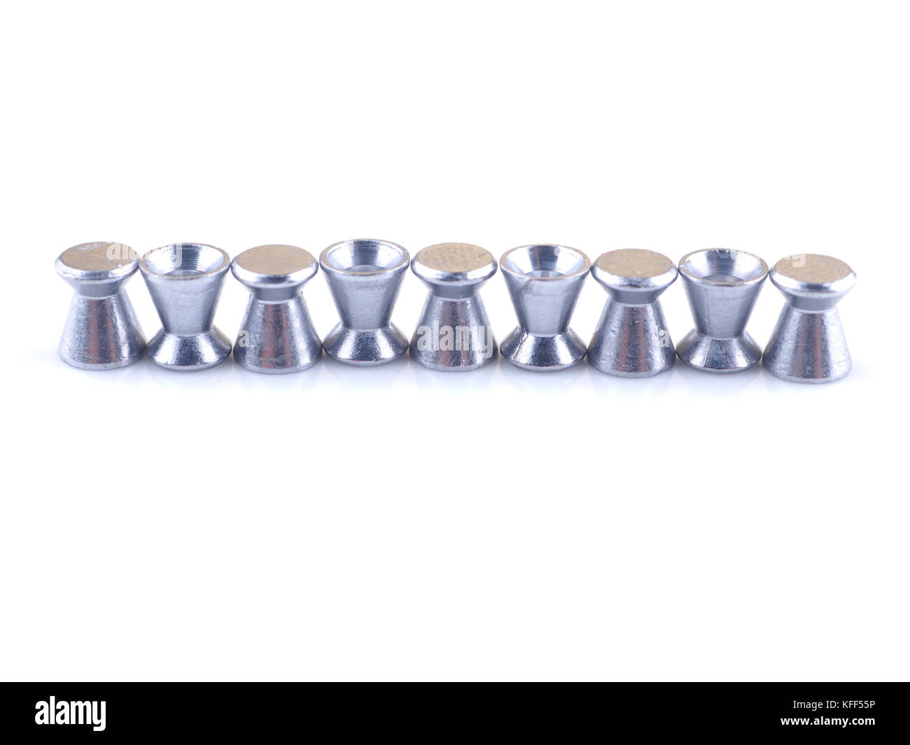airgun bullets on a white background Stock Photo - Alamy