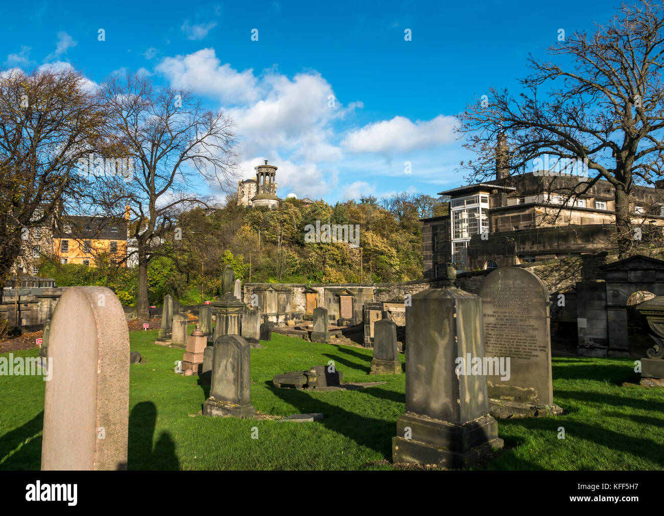 Old gravestones in Old Calton burying ground cemetery Edinburgh ...