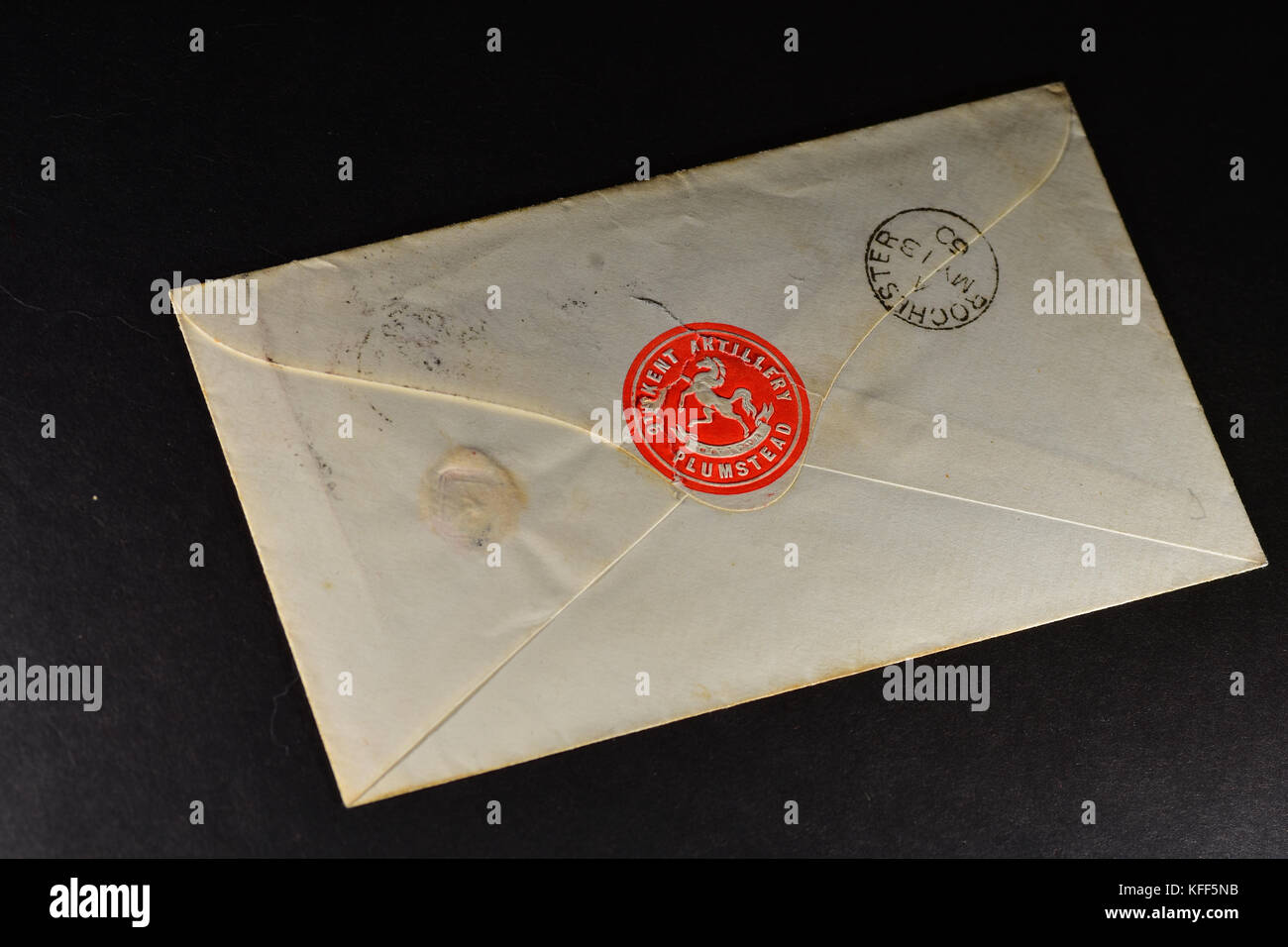 Old British empire stamp - Penny red on an 1860's envelope Stock Photo ...