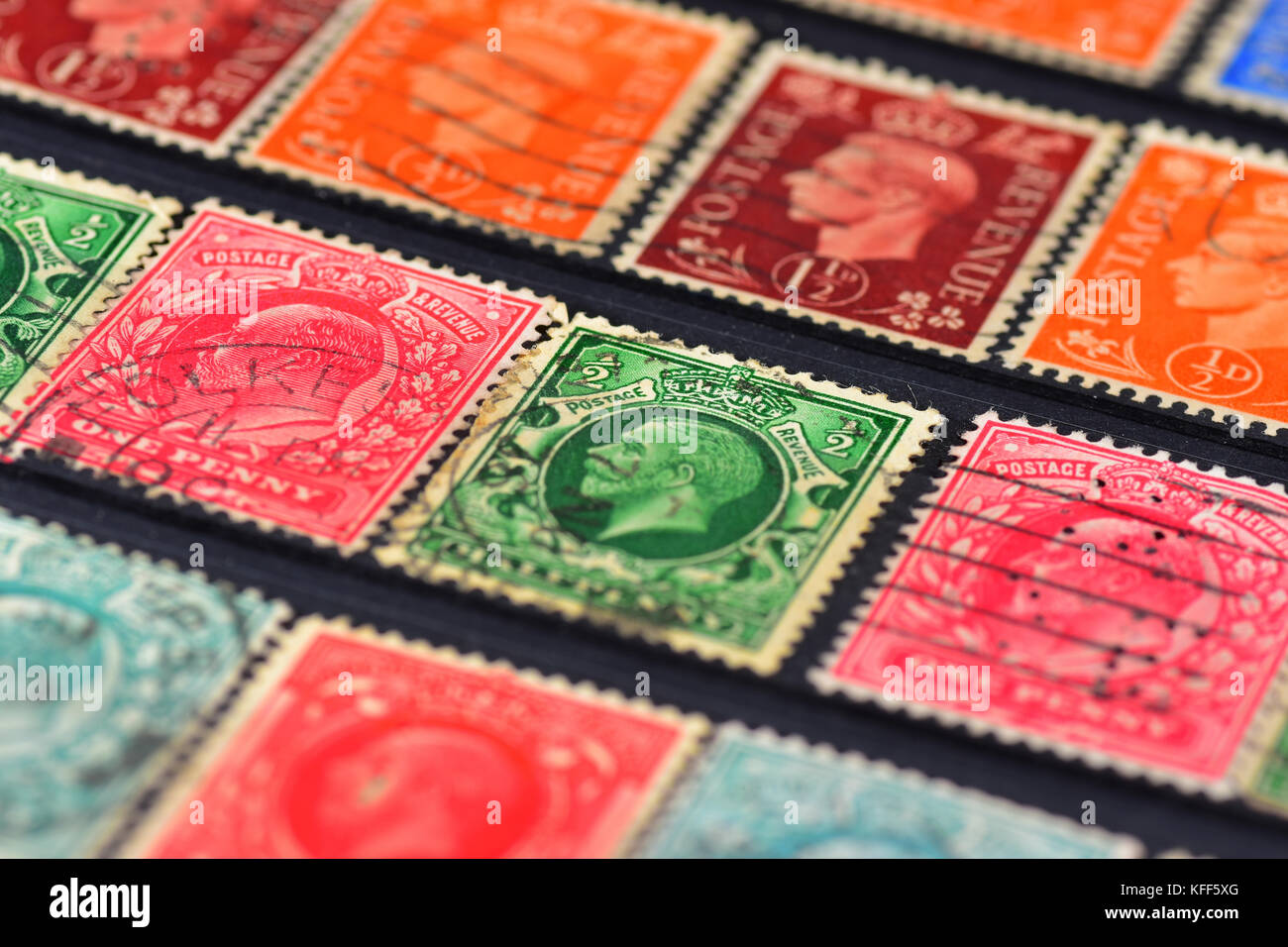 Old British empire stamp collection - George V Stock Photo - Alamy