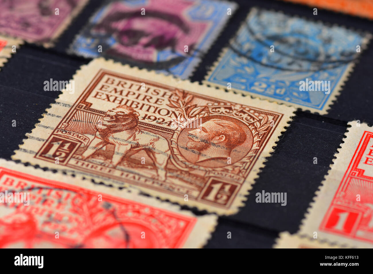 Old British empire stamp collection - George V Stock Photo - Alamy