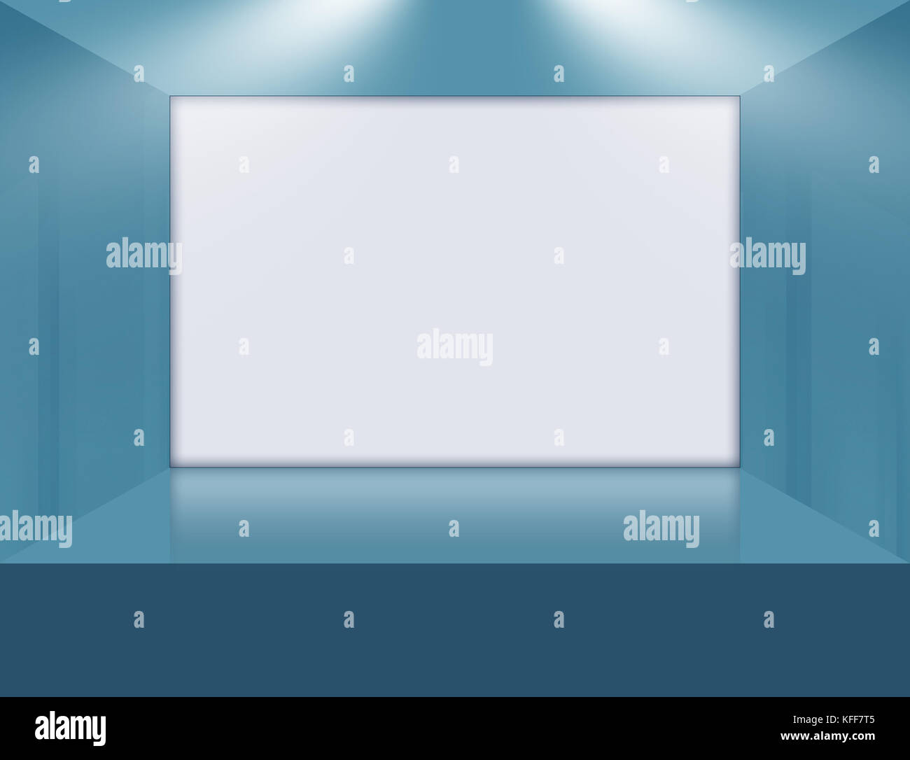 A Big White Flat Screen on 3D Space Stage.3d Illustration. 3d ...