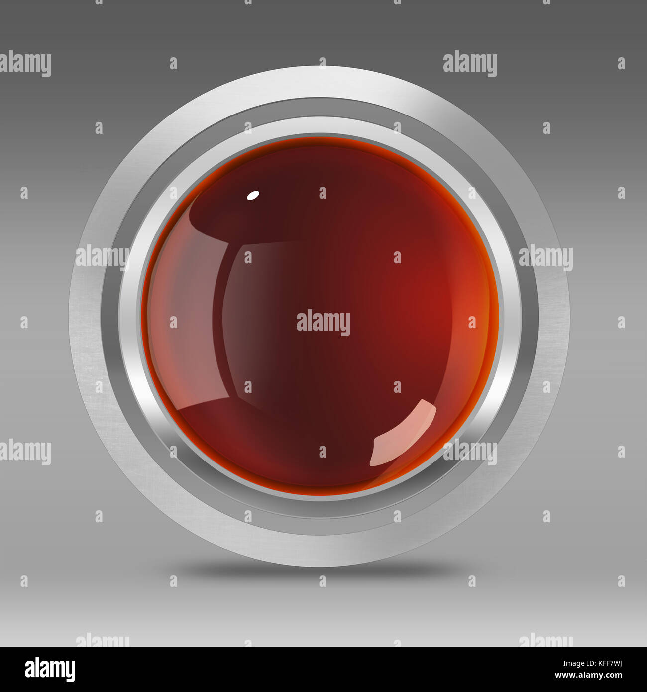Glassy metallic 3D button with shadow, selection path included Stock ...