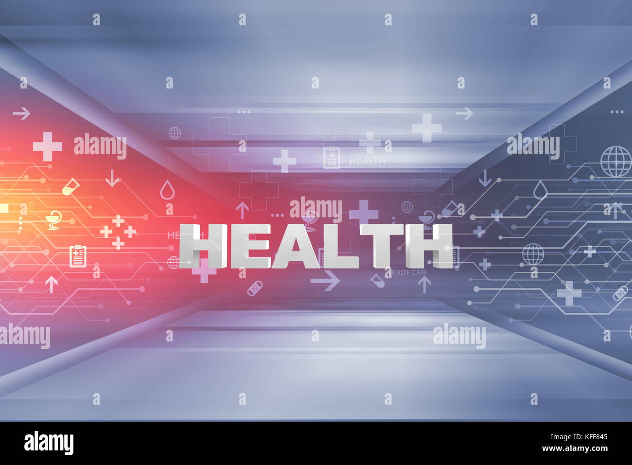 Medical Abstract Background, Medical Symbols with 3d Health Text ...
