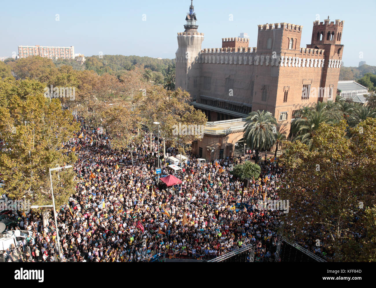 independence of catalonia declaration day in central barcelona Stock ...