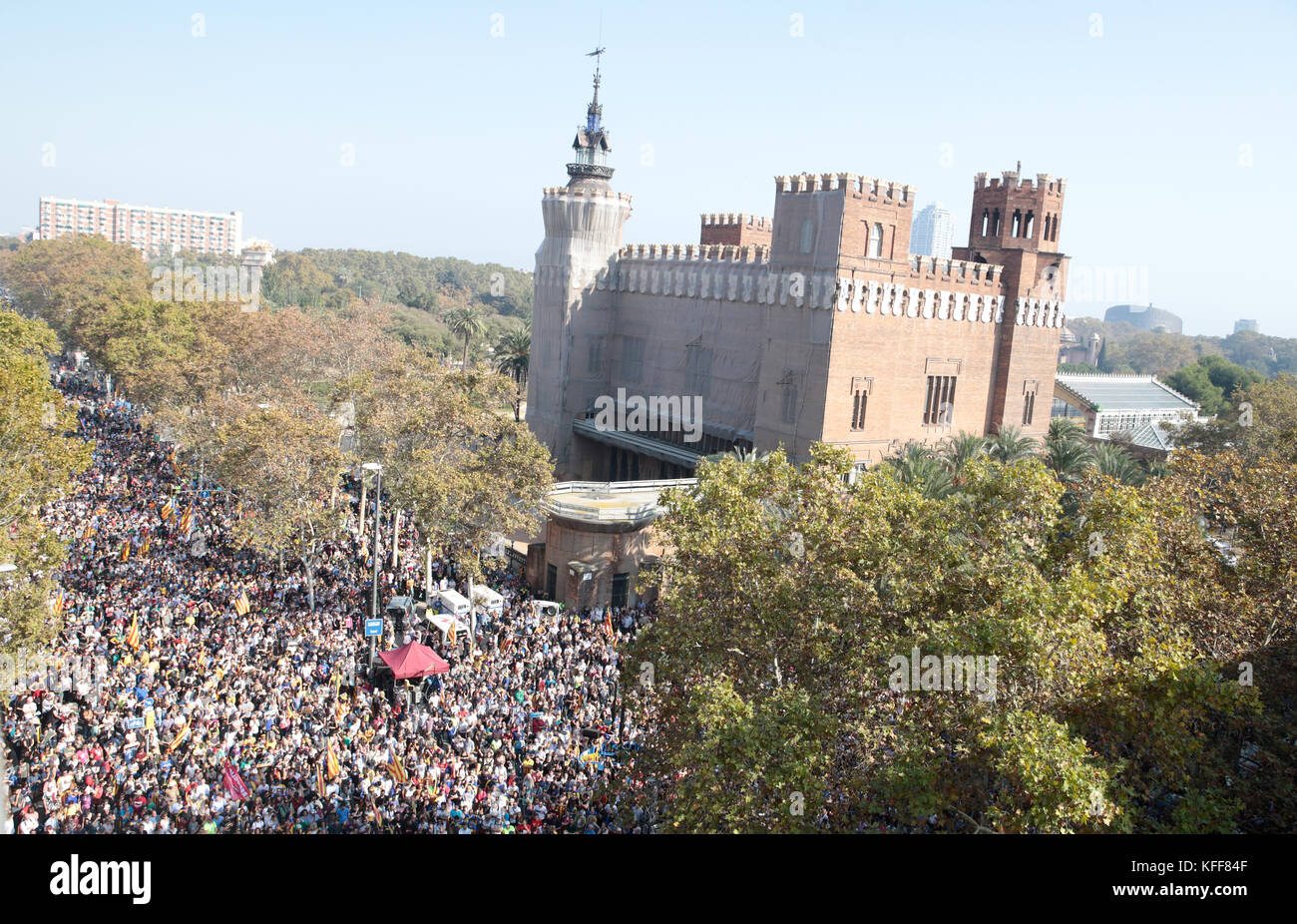 independence of catalonia declaration day in central barcelona Stock ...