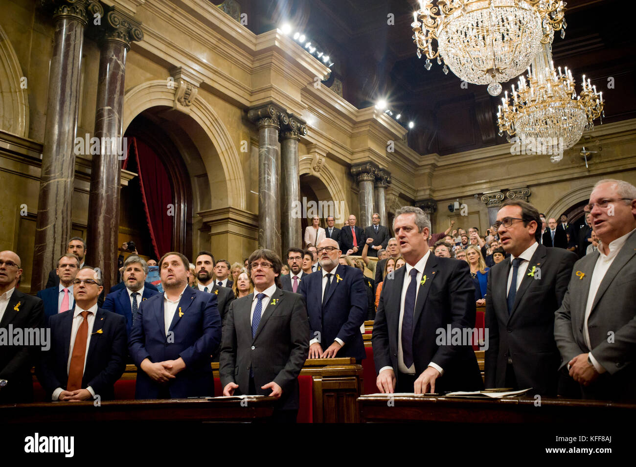 Barcelona, Catalonia, Spain. 27th Oct, 2017. Catalan president Carles ...