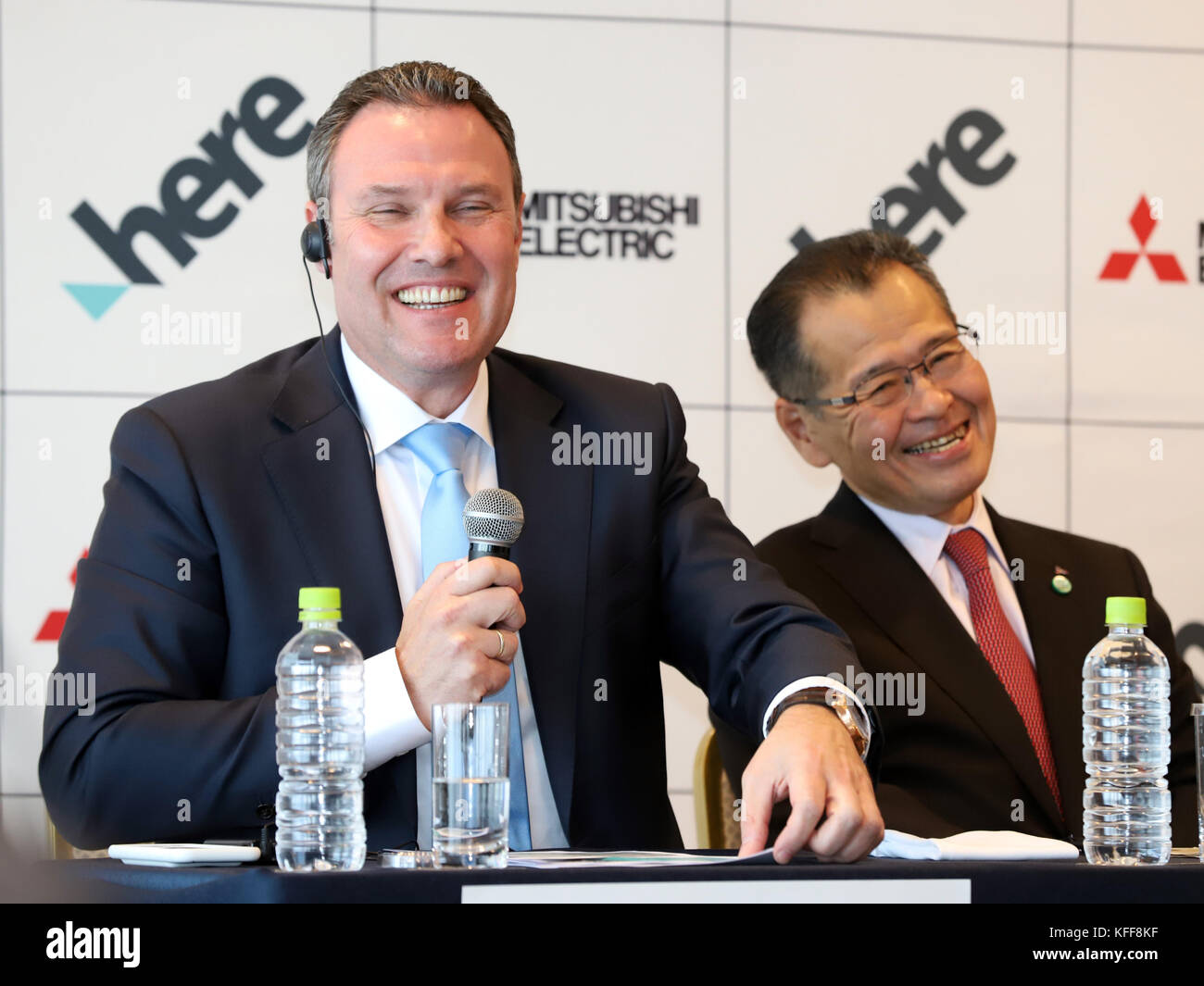 Tokyo, Japan. 27th Oct, 2017. Dutch open location platform company HERE ...